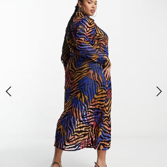 River Island | Dresses | River Island Plus Devore Shirt Maxi Dress In ...